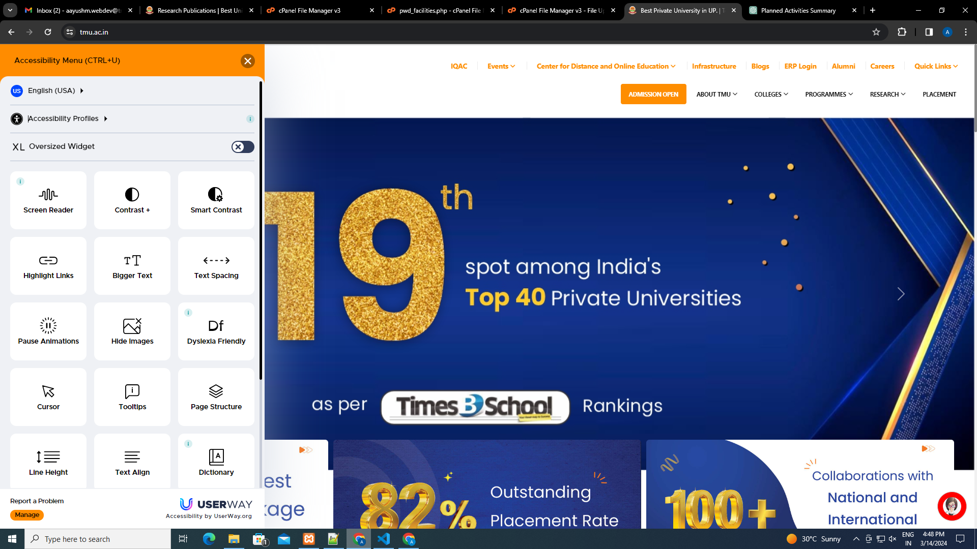Persons with Disabilities (PWD) Facilities | TMU Moradabad
