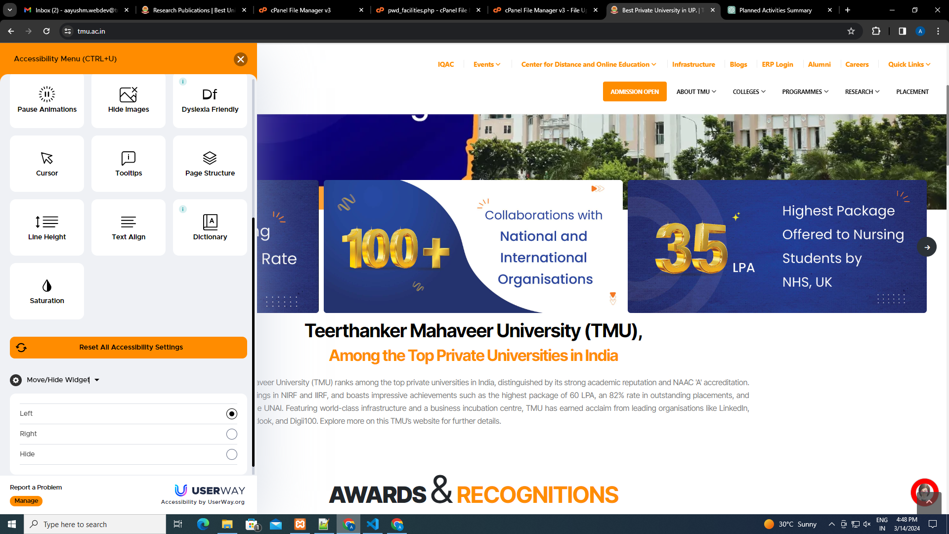 Persons with Disabilities (PWD) Facilities | TMU Moradabad